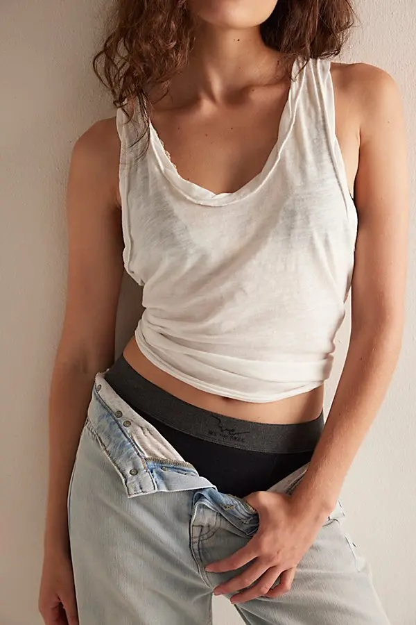 Free People We The Free Cotton Boxer Briefs - Black
