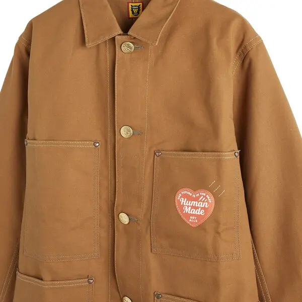 Human Made Duck Coverall Jacket In Brown - 35% Off