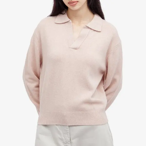 DUNST Collared Baby Alpaca Sweater - Soft Pink