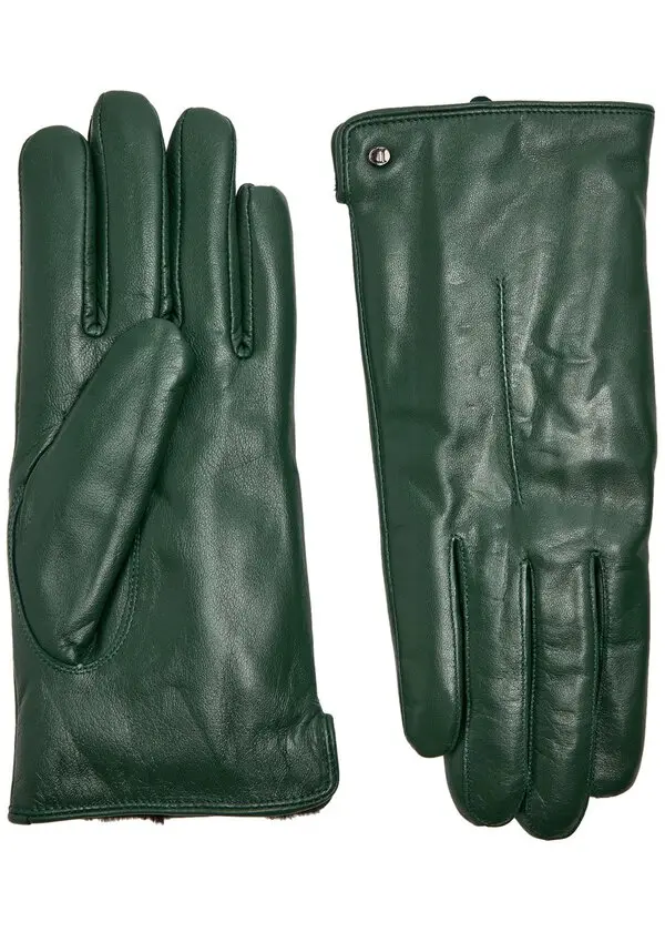 DENTS Maria Leather Gloves - Green