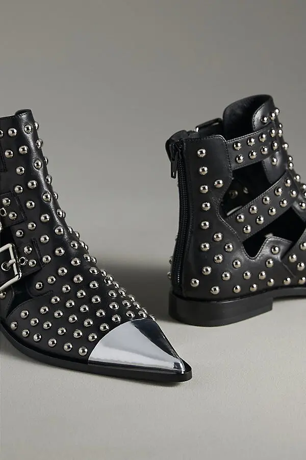 Jeffrey Campbell Trespass Studded Boots In Black - 30% Off