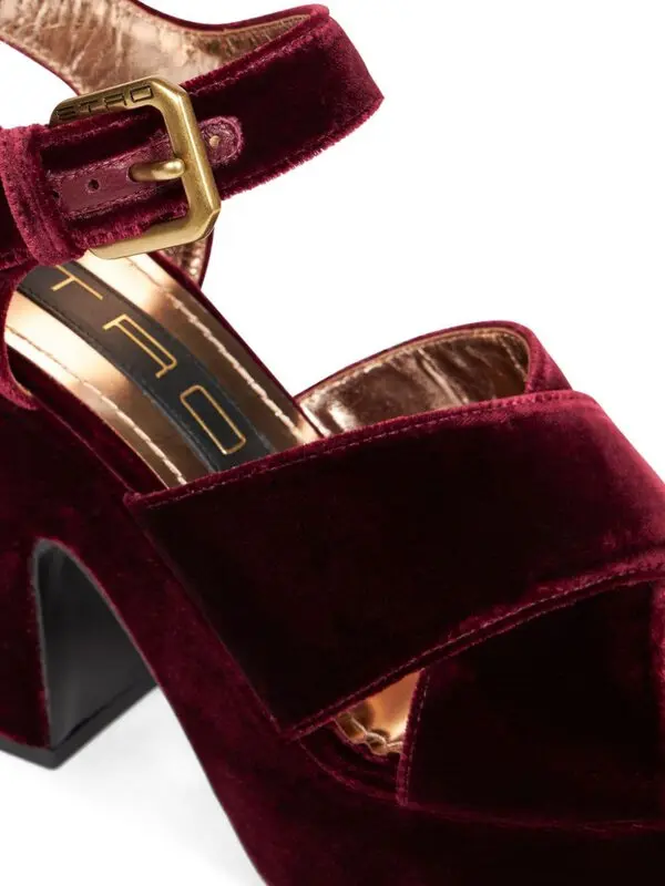 Etro 100mm Velvet Platform Sandals