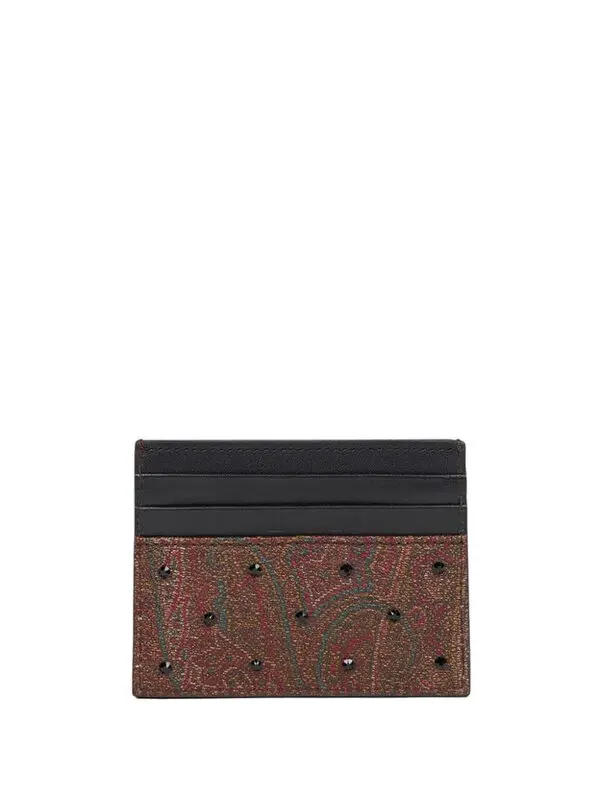 Etro Rhinestone Paisley Cardholder - Brown
