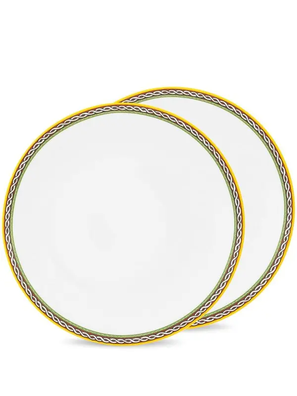 Dolce & Gabbana Carretto Siciliano-trim Plates - White