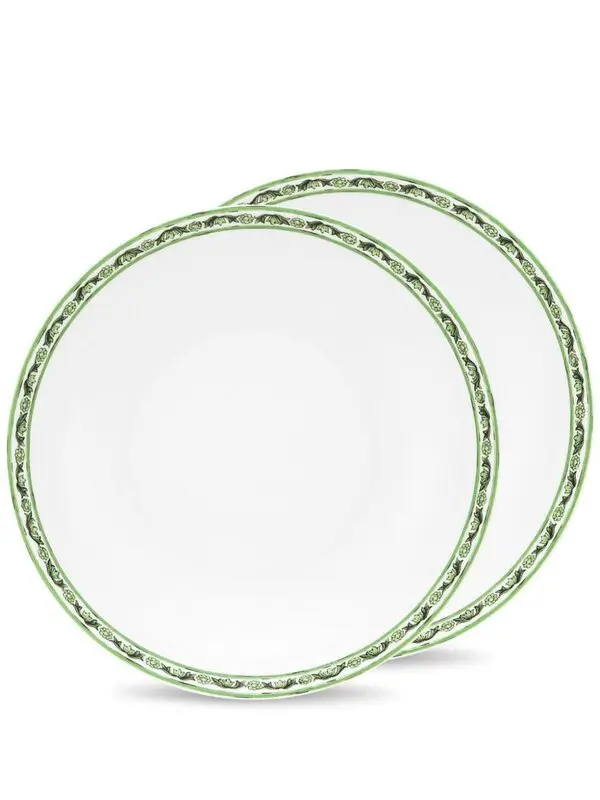 Dolce & Gabbana Maiolica-trim Soup Plates - White