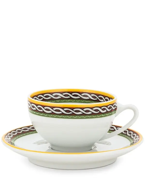 Dolce & Gabbana Carretto Sicilian-trim Espresso Cups - White