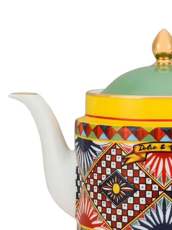 Dolce & Gabbana Carretto Siciliano-print Teapot - White