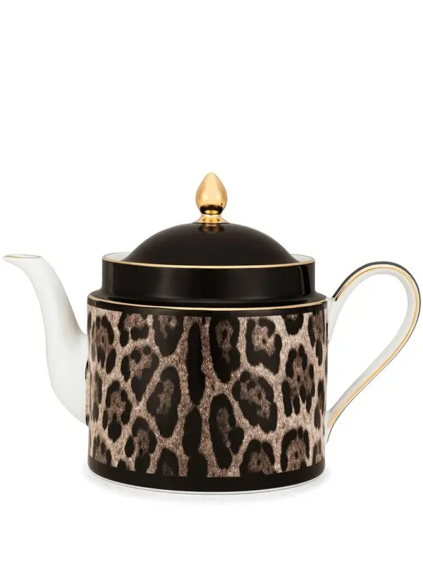 Dolce & Gabbana Leopard-print Teapot - Brown