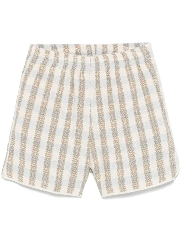 BLUE SKY INN Checked Bouclé Shorts