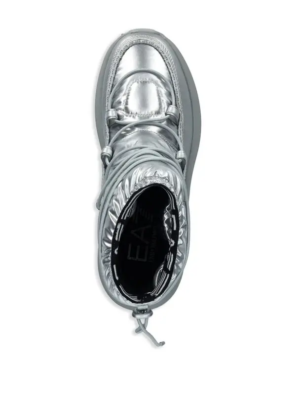 EA7 Logo-print Quilted Snow Boots - Silver