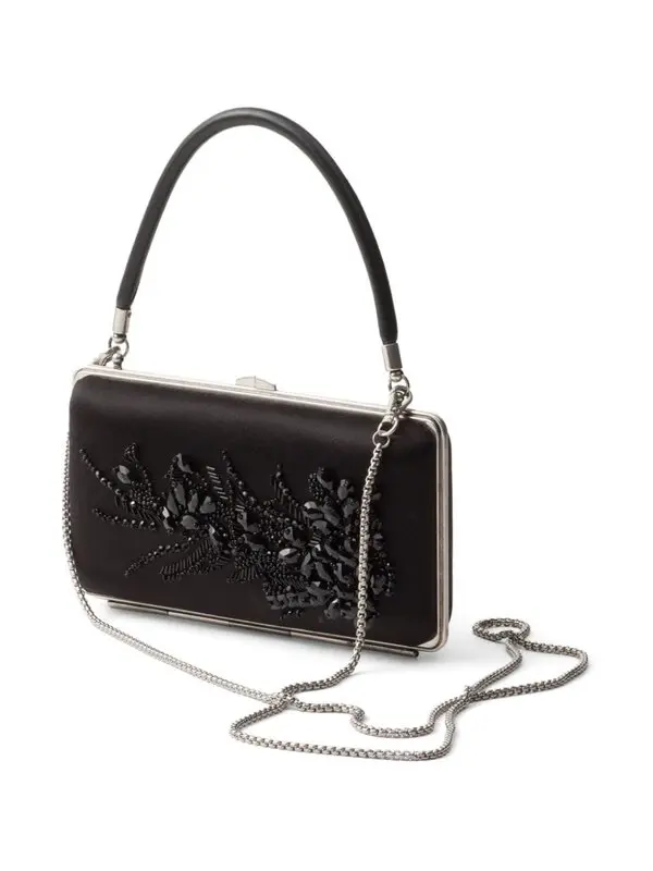 Prada Embroidered Satin Clutch