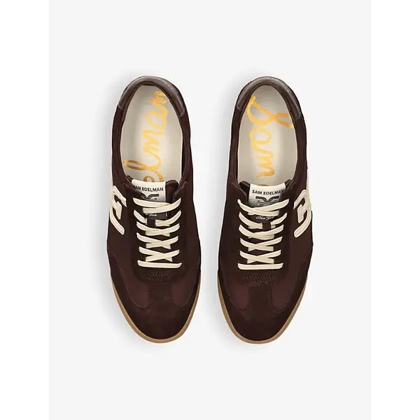 Sam Edelman Ivey Leather And Suede Low-top Trainers - Brown/oth