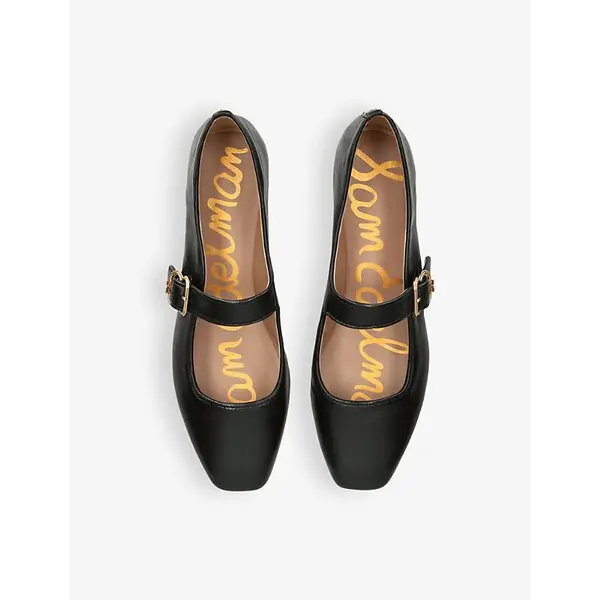 Sam Edelman Square-toe Leather Ballet Flats - Black