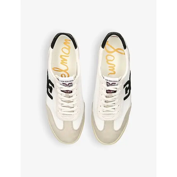 Sam Edelman Ivey Leather And Suede Low-top Trainers - White