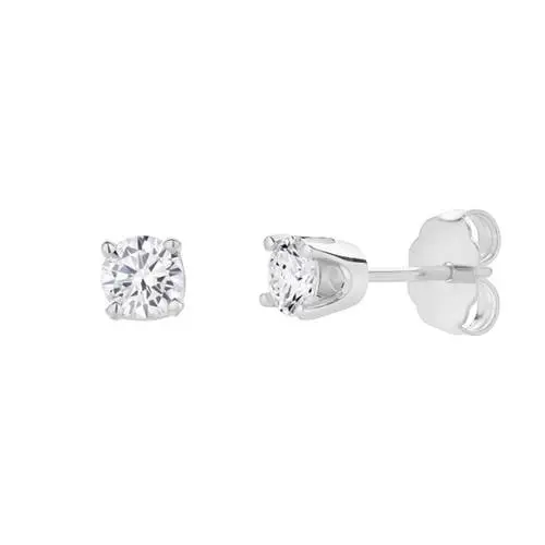 LUVMYJEWELRY 0.40 Ct Tw Lab Grown Round Diamond Stud Earrings - 14k White Gold
