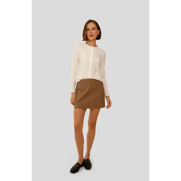 WHIMSY + ROW Parker Mini Skirt - Tan Stripe