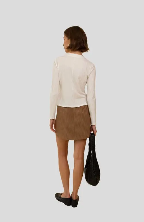 WHIMSY + ROW Parker Mini Skirt - Tan Stripe
