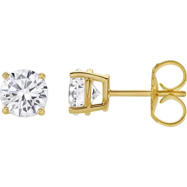 LUVMYJEWELRY 1.5 Ct Tw Lab Grown Diamond Stud Earrings - 14k Yellow Gold