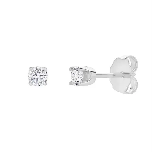 LUVMYJEWELRY 0.35 Ct Tw Lab Grown Round Diamond Stud Earrings - 14k White Gold