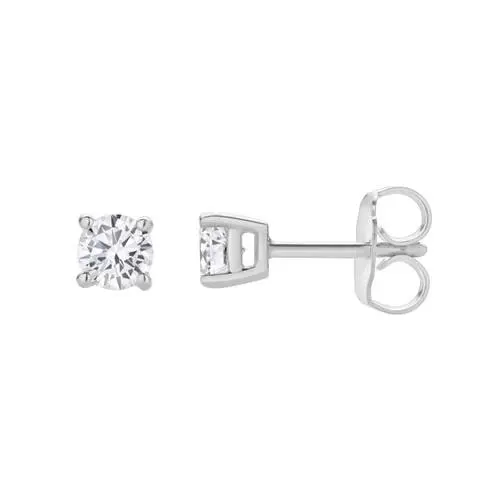LUVMYJEWELRY 0.40 Ct Tw Lab Grown Diamond 14k Gold Stud Earrings - 14k White Gold
