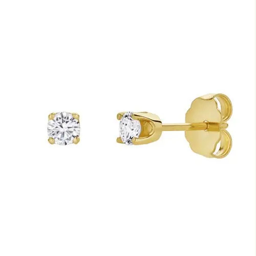 LUVMYJEWELRY 0.25 Ct Tw Lab Grown Diamond Stud Earrings - 14k Yellow Gold