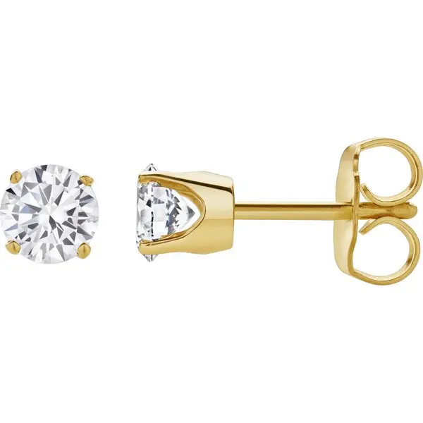 LUVMYJEWELRY 1 Ct Tw Lab Grown Diamond Stud Earrings - 14k Yellow Gold