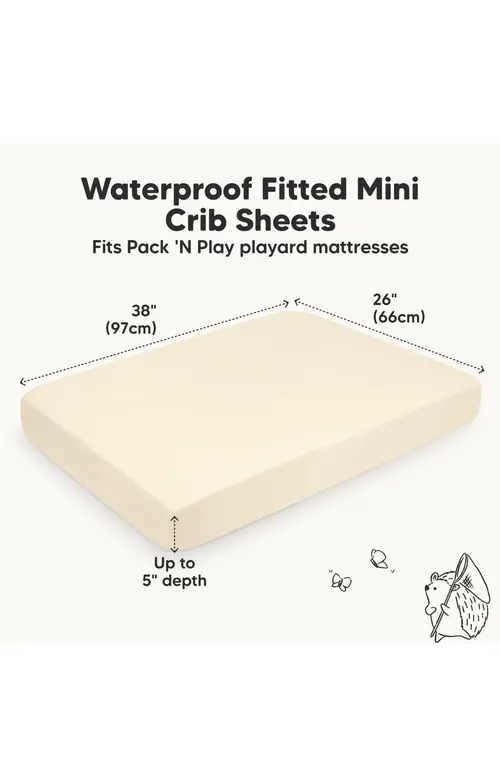 KEABABIES 2-pack Isla Protect+ Waterproof Mini Crib Sheets - Latte