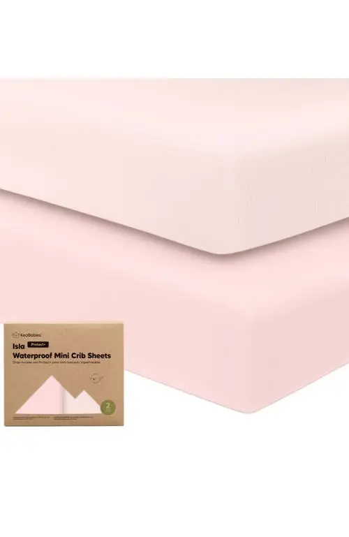 KEABABIES 2-pack Isla Protect+ Waterproof Mini Crib Sheets - Mist Rose