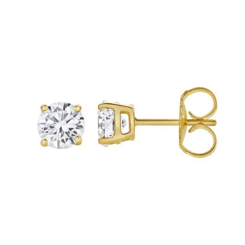 LUVMYJEWELRY 1.0 Ctw Lab Grown Diamond Stud Earrings - 14k Yellow Gold