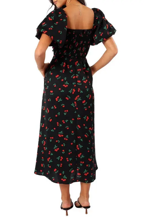 Petal Pup Chlo Puff Sleeve Midi Sundress Cherry Print 25