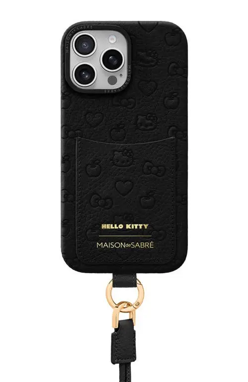 MAISON DE SABRE Sling Phone Case - Black Caviar (hello Kitty)