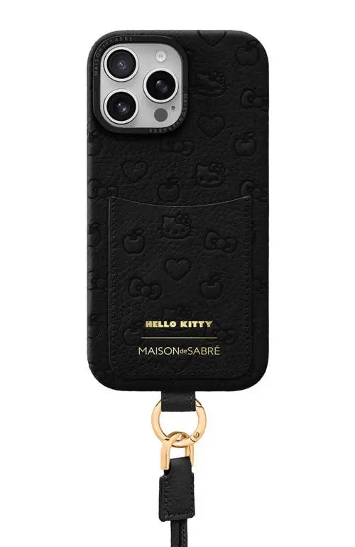 MAISON DE SABRE Sling Phone Case - Black Caviar (hello Kitty)