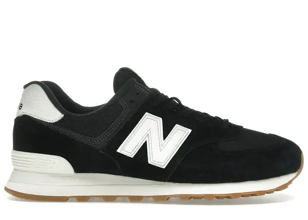 NEW BALANCE 574 Athletic Sneakers - Black/white/gum