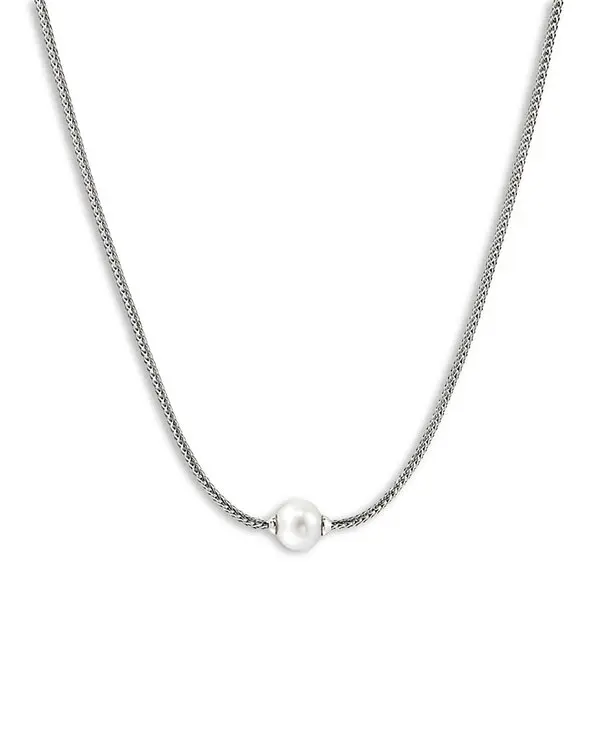 John Hardy Sterling Silver Pearl Pendant Necklace - White/silver
