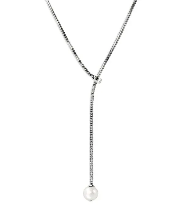 John Hardy Sterling Silver Pearl Lariat Necklace - Silver/white