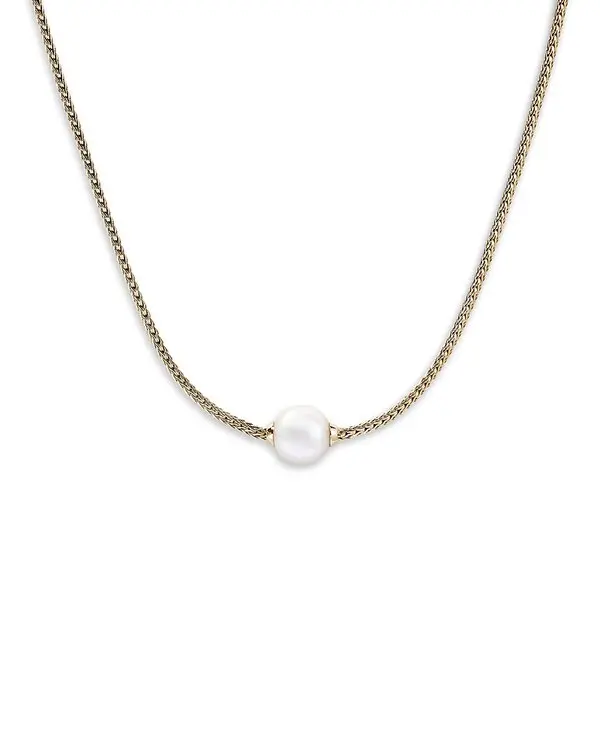 John Hardy 14k Yellow Gold Pearl Pendant Necklace - White/gold