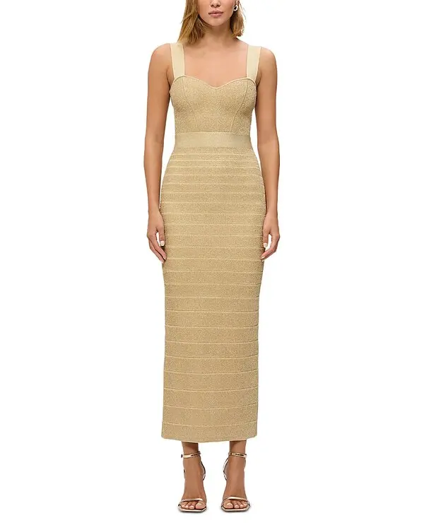 Herve Leger Metallic Eva Gown