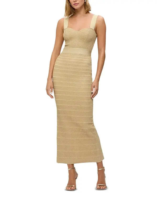 Herve Leger Metallic Eva Gown