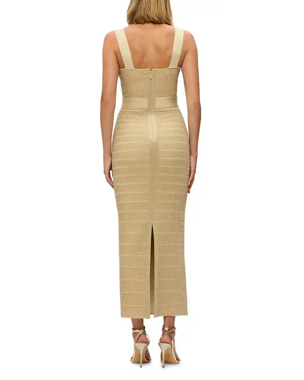 Herve Leger Metallic Eva Gown