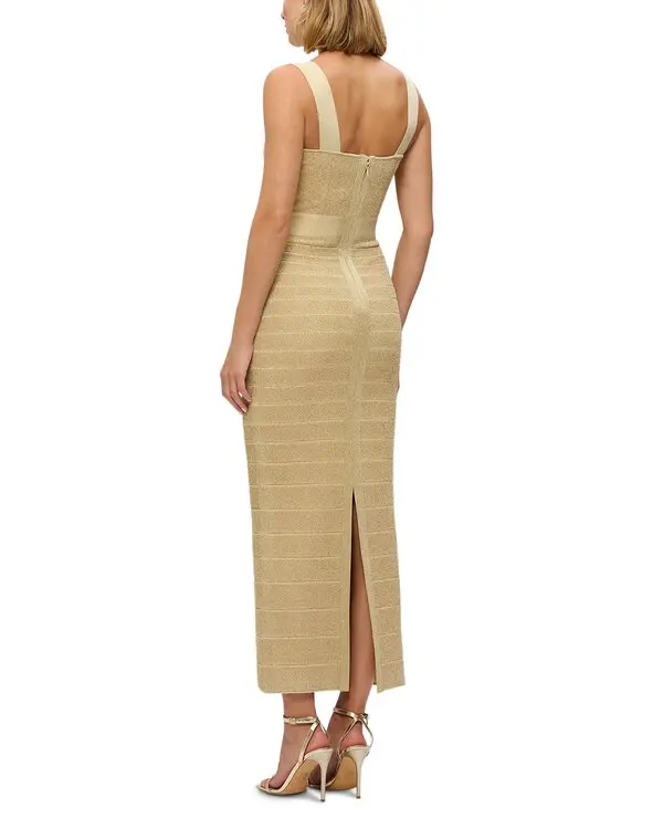 Herve Leger Metallic Eva Gown