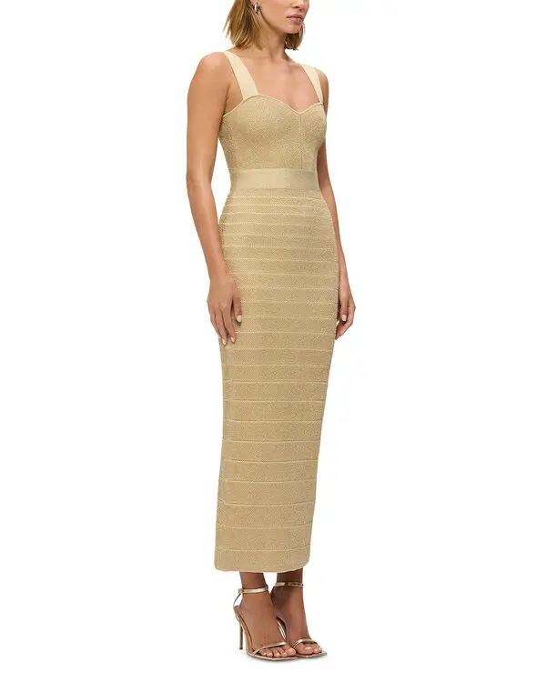 Herve Leger Metallic Eva Gown