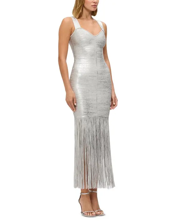 Herve Leger Metallic Alba Gown