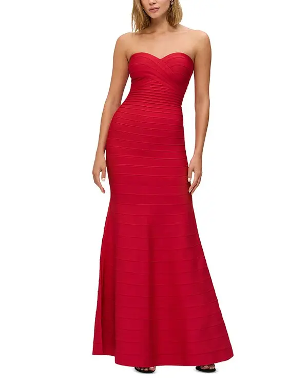 Herve Leger The Sara Gown - Lipstick Red
