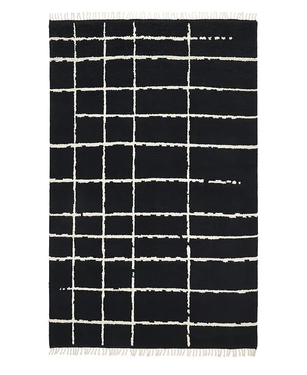 TIMELESS RUG DESIGNS Paris S3386 Area Rug, 3' X 5 - Black