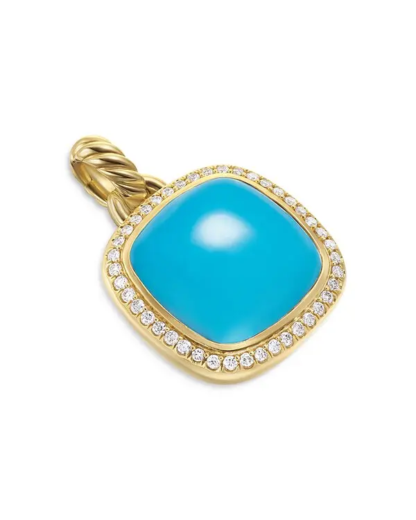 David Yurman Albion Pendant With Turquoise And Diamonds - Turquoise/gold