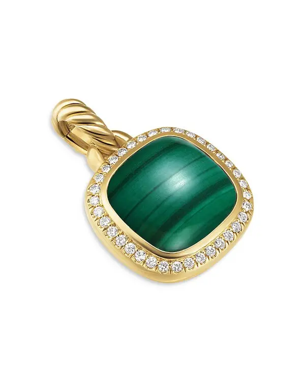 David Yurman Albion Pendant With Malachite And Diamonds - Malachite/gold