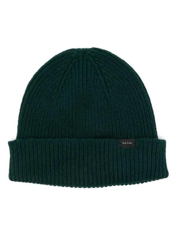 Paul Smith Ribbed Beanie - Green