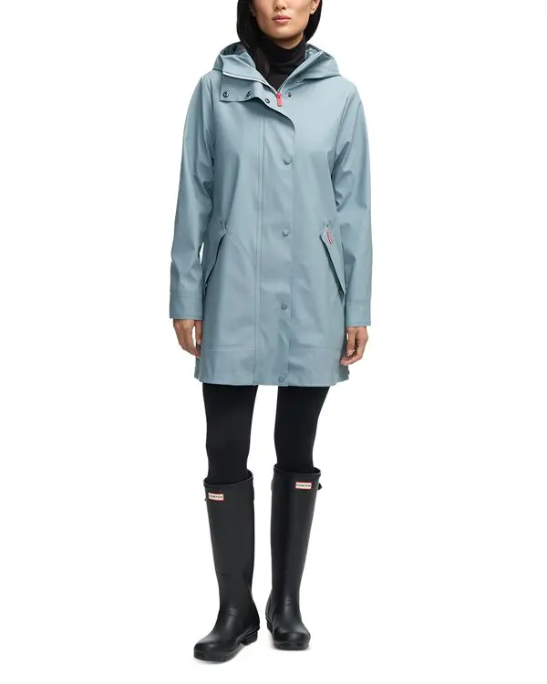 Hunter Abbey Short Rubberized Rain Jacket - Blizzard Blue