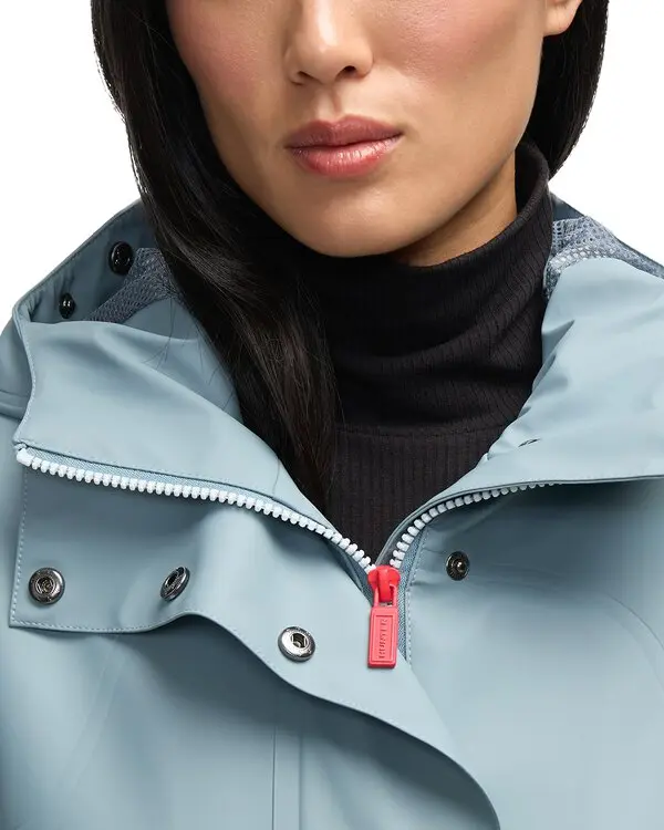 Hunter Abbey Short Rubberized Rain Jacket - Blizzard Blue