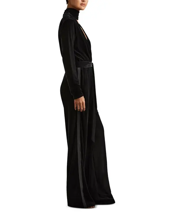 REISS Vera Velvet Jumpsuit